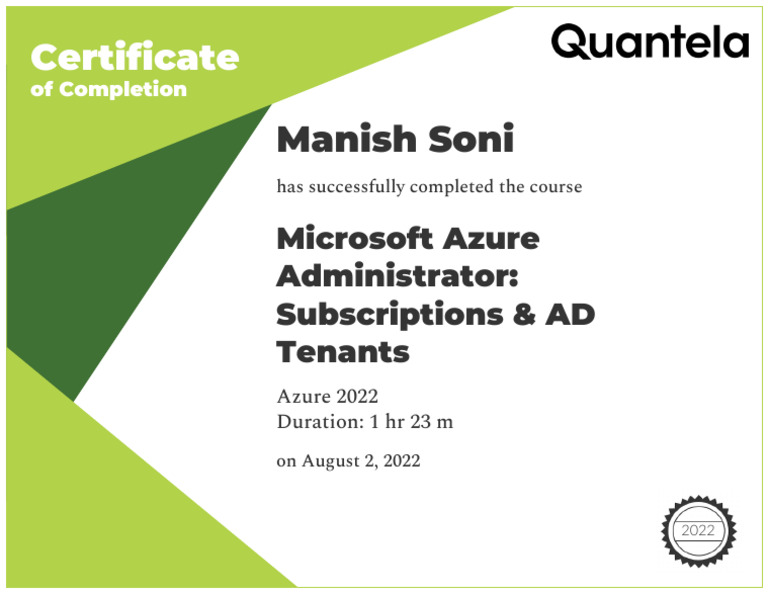 Microsoft Azure Administrator - Subscriptions & AD Tenants | PDF