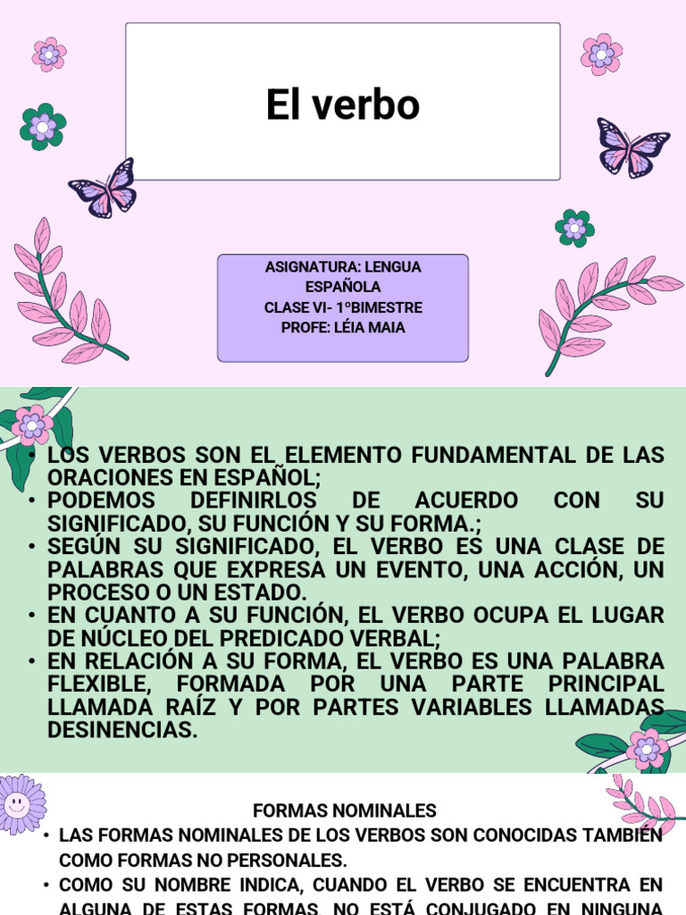Clase VI - Los Verbos | PDF | Verbo | Gramática