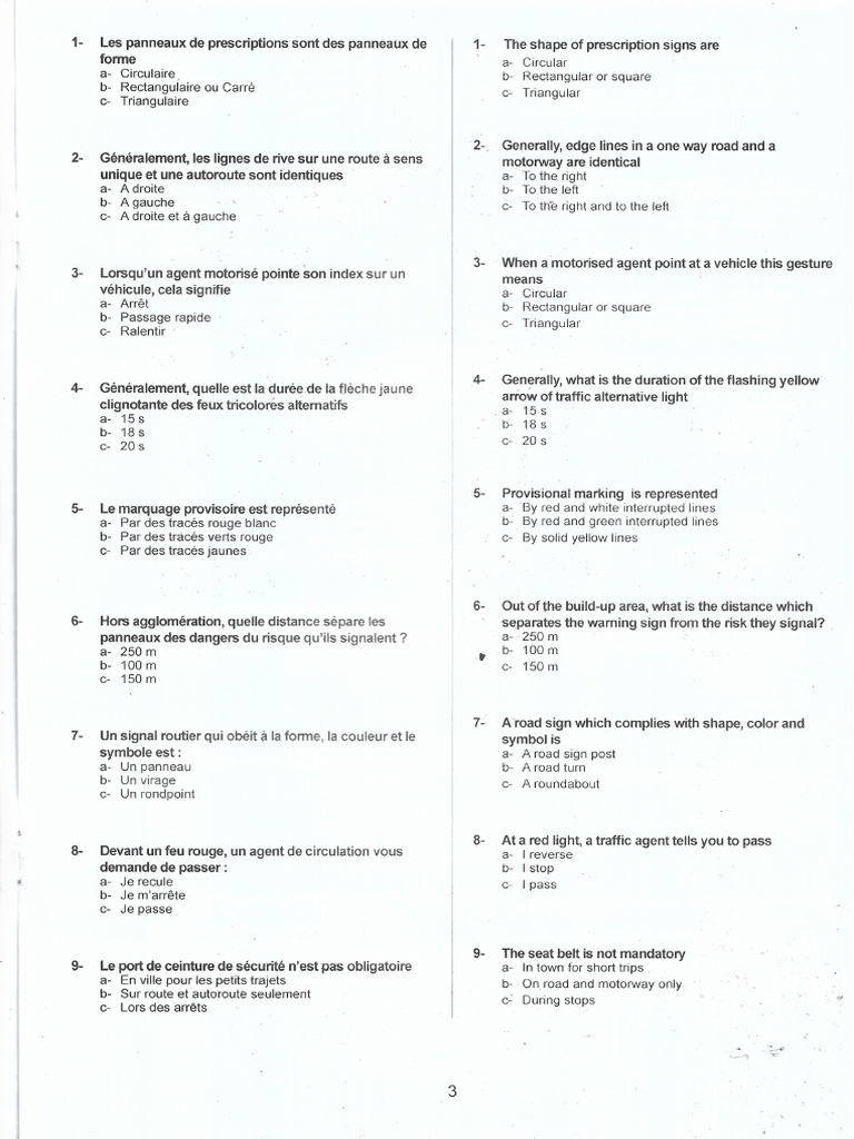 Epreuve Examen Permis B | PDF