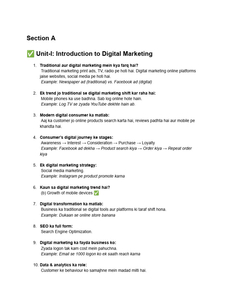 DigitalMrkting Imp Ques Hinglish | PDF | Digital Marketing | Social Media Marketing