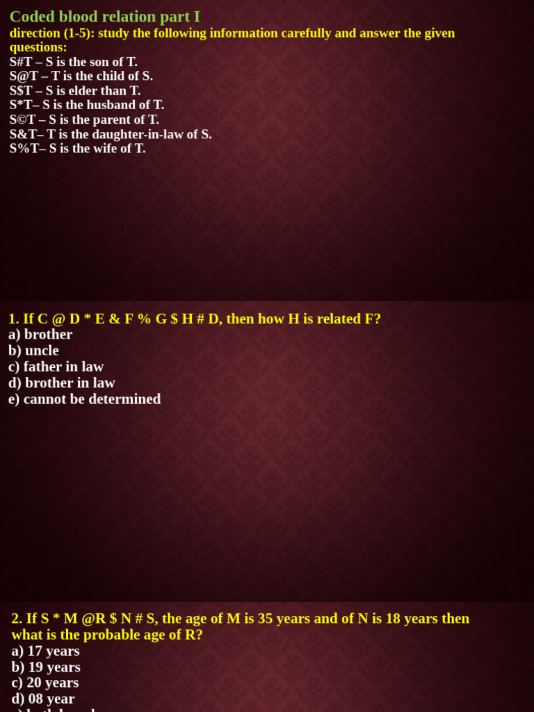 Blood Relation Problem Solving Guide | PDF | Family | Human Development