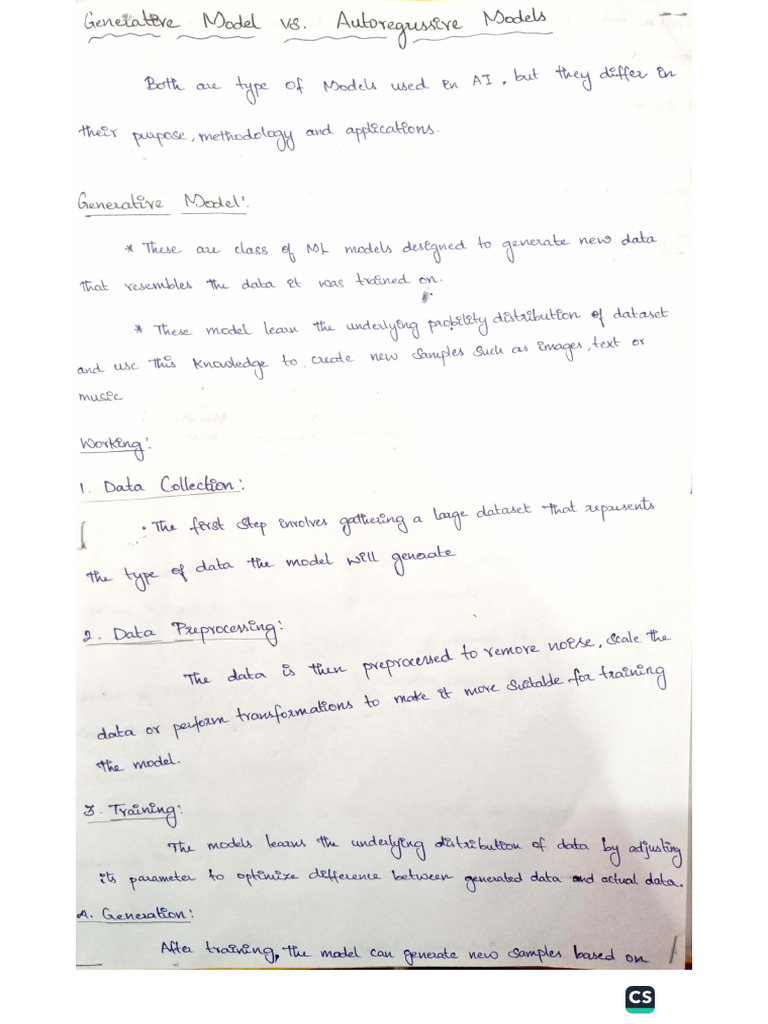 Unit-1 Generative AI Vs Autoregressive Model | PDF