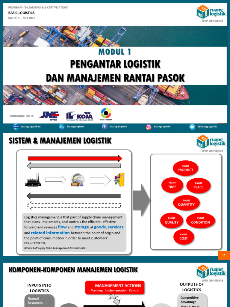 RL. Modul 1. Pengantar Logistik Dan Manajemen Rantai Pasok | PDF | Logistics | Supply Chain ...