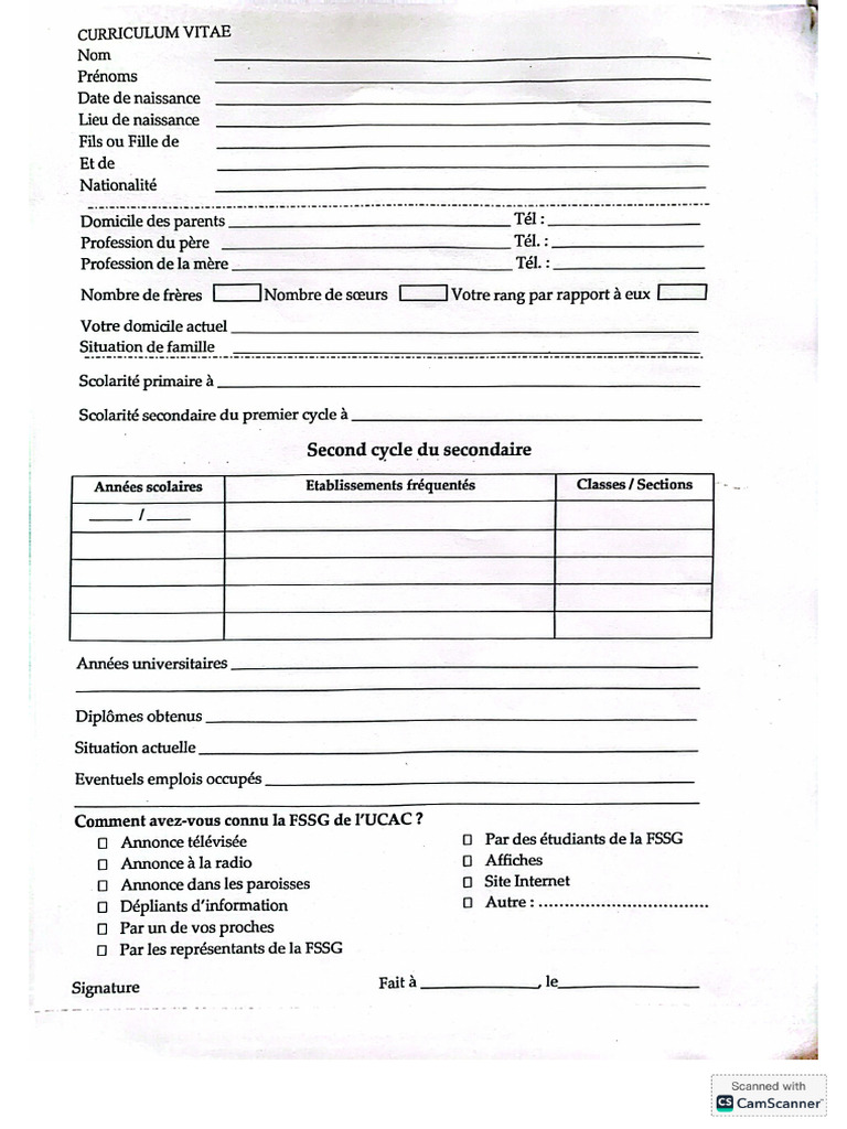 Fiches Concours UCAC | PDF