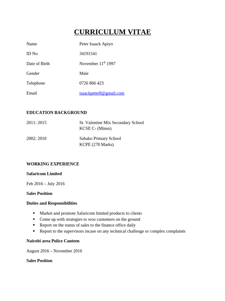 Curriculum Vitae | PDF