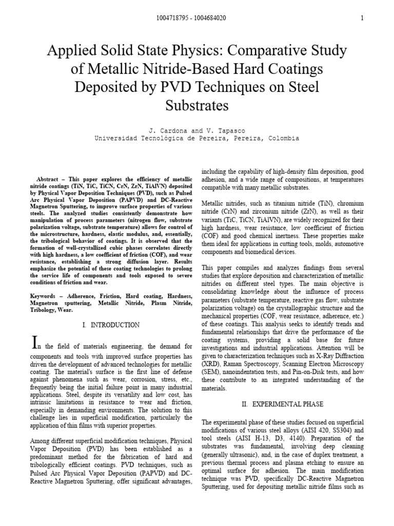 Applied Solid State Physics | PDF | Thin Film | Wear