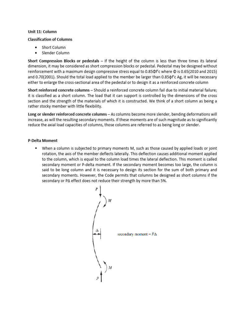 CE22S - CE BSC 232b - Lecture 11 - Column (Part 1) | PDF | Column | Building Engineering