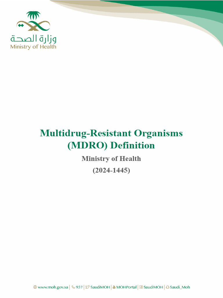 MDRO Definitions and Guidelines | PDF | Antibiotics | Microbiology