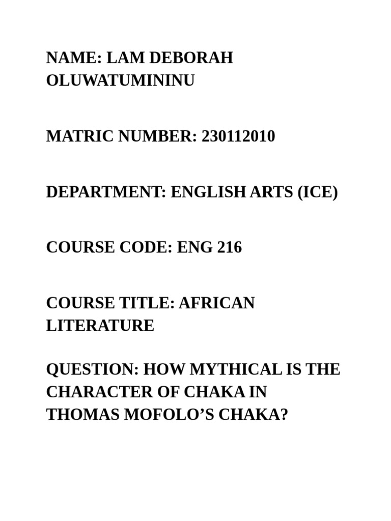 Deborah, African Literature. | PDF | Deities | Religious Belief And ...