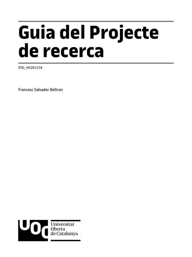 Guia Del Projecte de Recerca | PDF