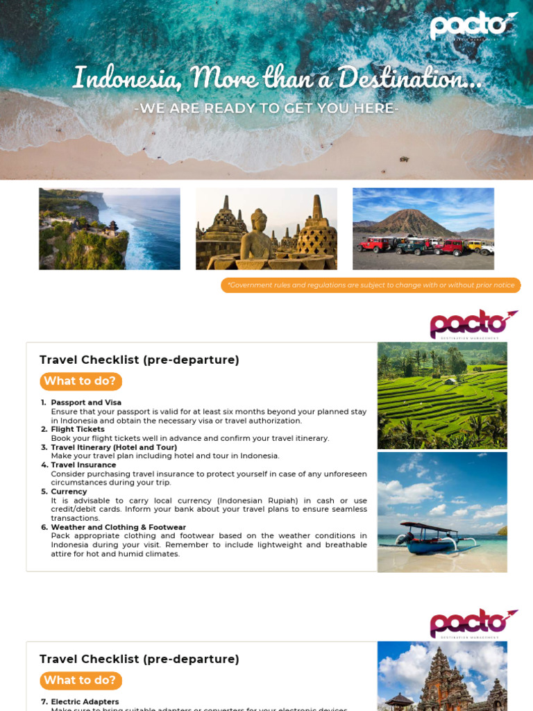 Travel Check List Indonesia 05042024 | PDF | Travel Visa