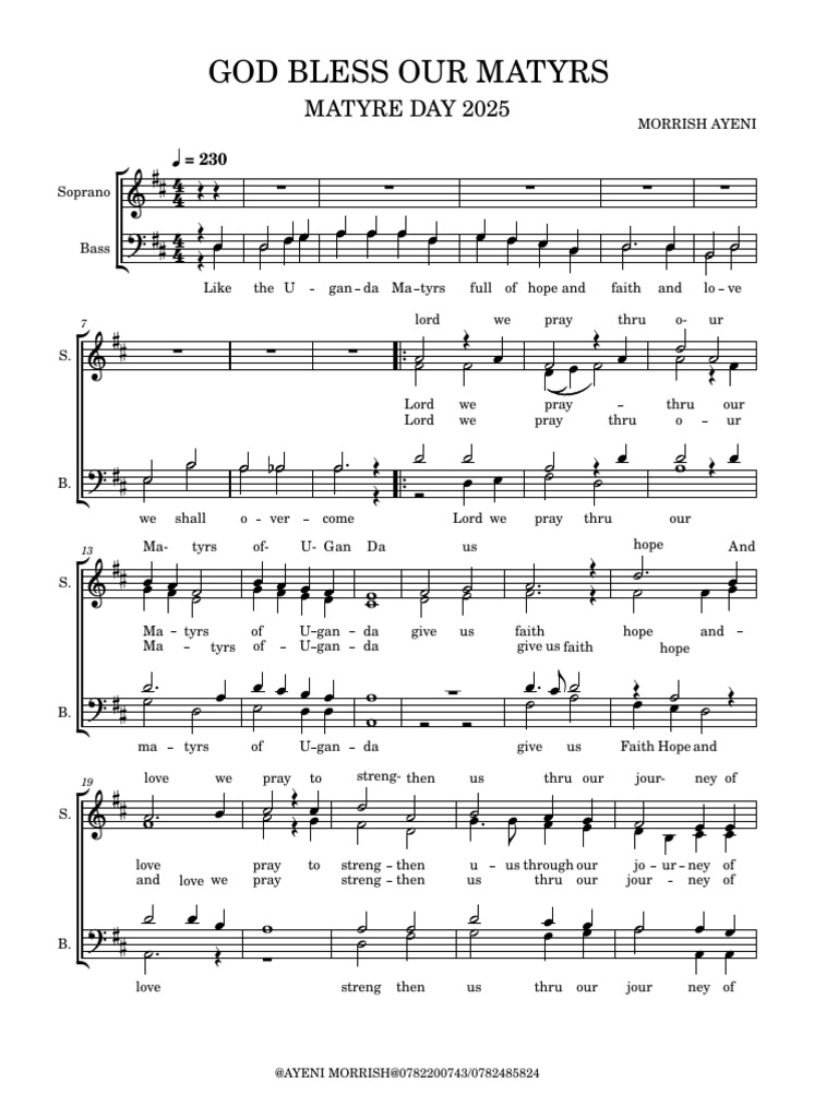 GOD - BLESS - OUR - MATYRS FULL SCORES 1 Trial | PDF