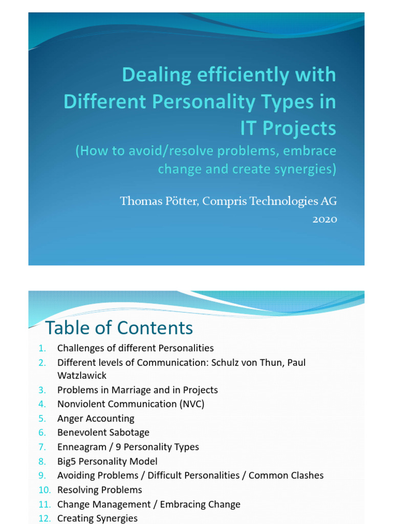 Dealing Efficiently With Different Personality Types in IT Projects How ...