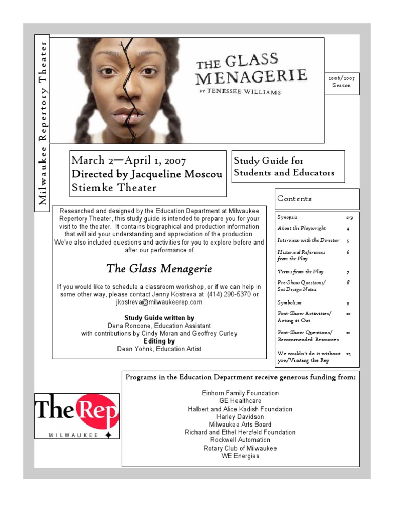 Study Guide for The Glass Menagerie | PDF