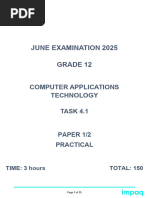CAT Gr12 PRACTICAL PAPER June2022 StudyOpp | PDF | Spreadsheet | World Wide Web