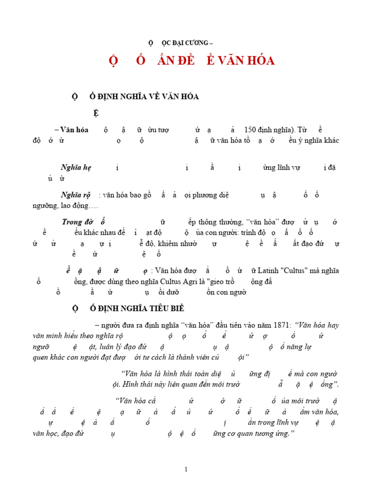 XHH - Nhóm 3. Văn Hóa | PDF
