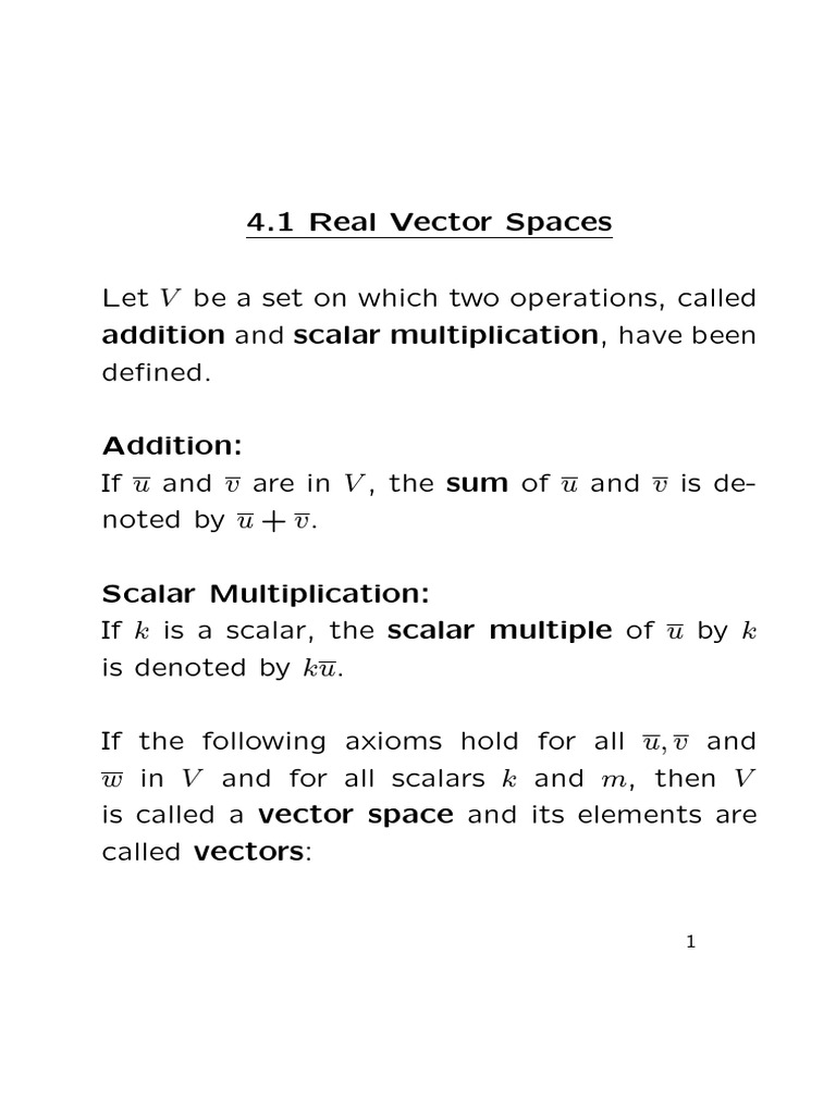 MAT2A2 Real Vector Spaces | PDF | Vector Space | Scalar (Mathematics)