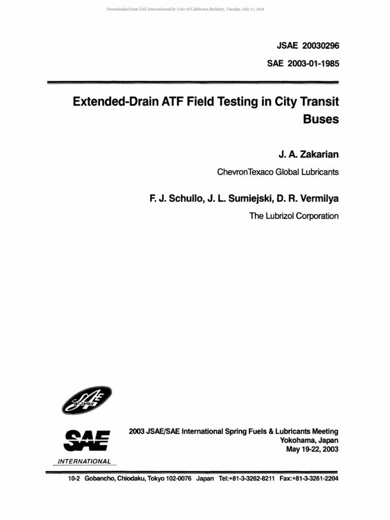 Extended ATF Field Test in City Buses | PDF | Viscosity | Regression ...