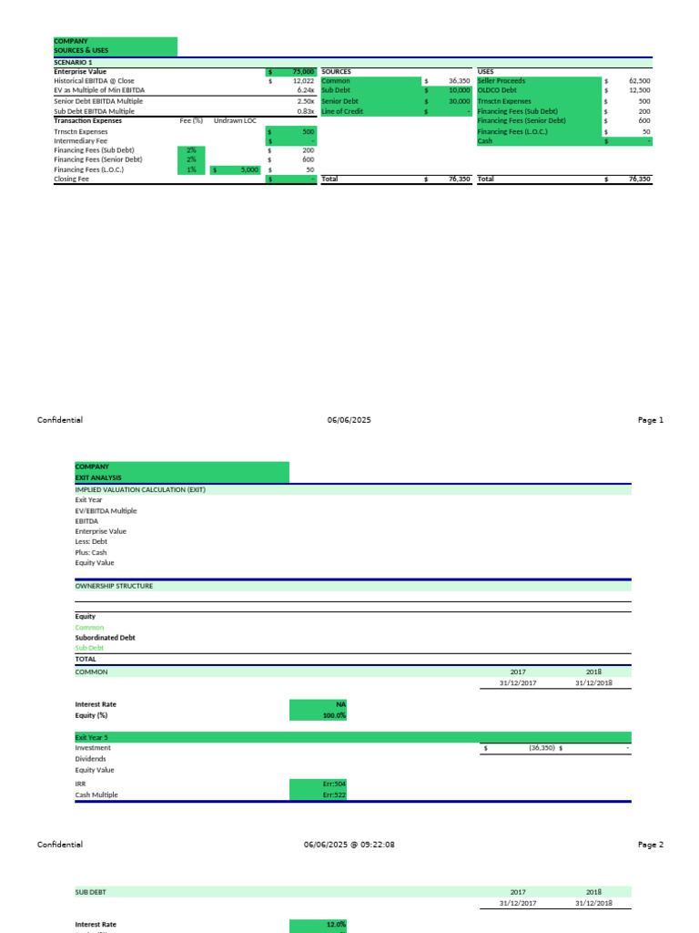 Financial Modelling Template (1) .XLSM | PDF | Equity (Finance ...