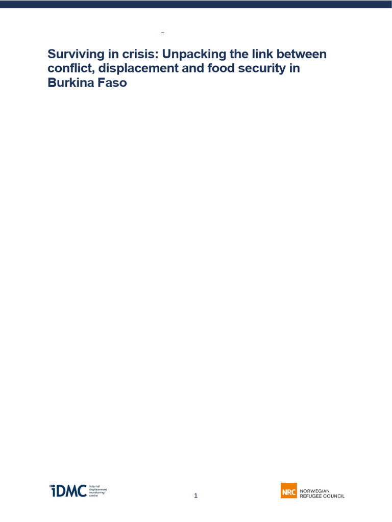 IDMC NRC - Conflict, Displacement and Food Security in Burkina Faso ...