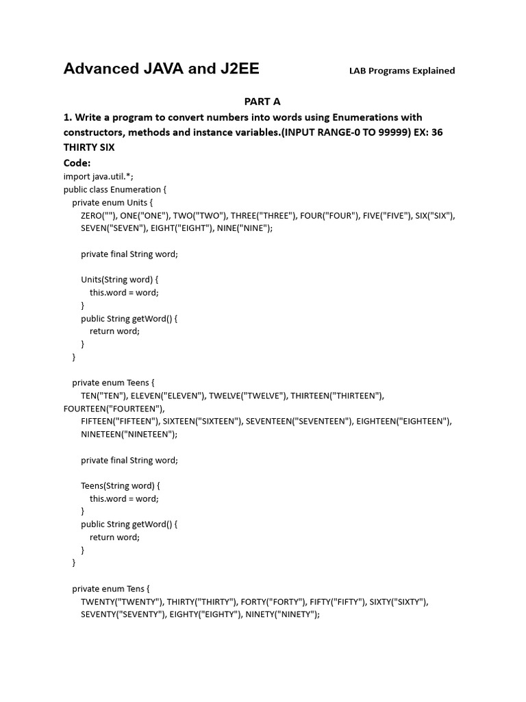 Advanced JAVA and J2EE - PartALabPrograms | PDF | Computing | Software Engineering