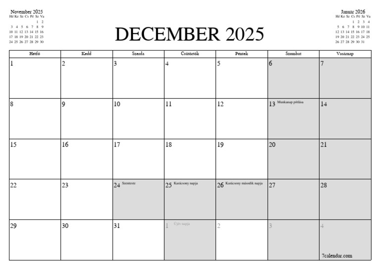 Calendar 12 2025 L A4 7calendar | PDF