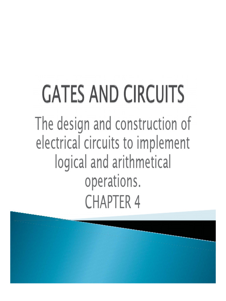 Ch1gates Circuits First Half Pdf Logic Gate Electronic Circuits