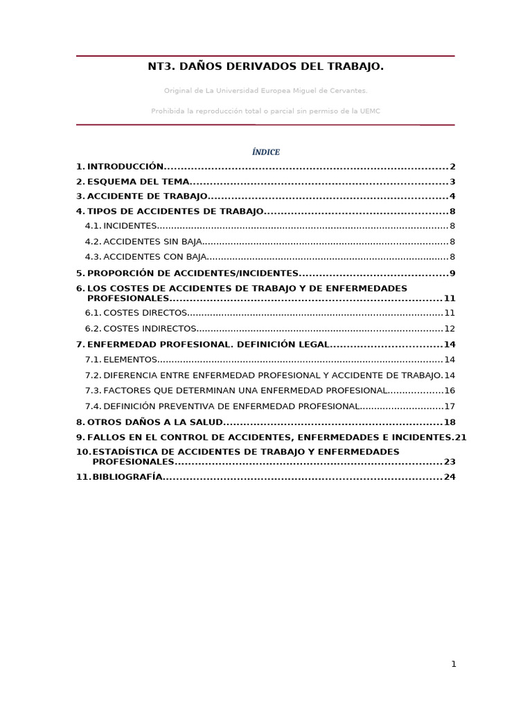 NT3 - Daños Derivados Del Trabajo | PDF