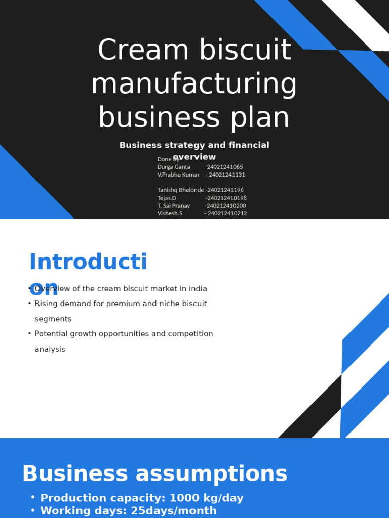 Cream Biscuit Manufacturing Cost Working | PDF