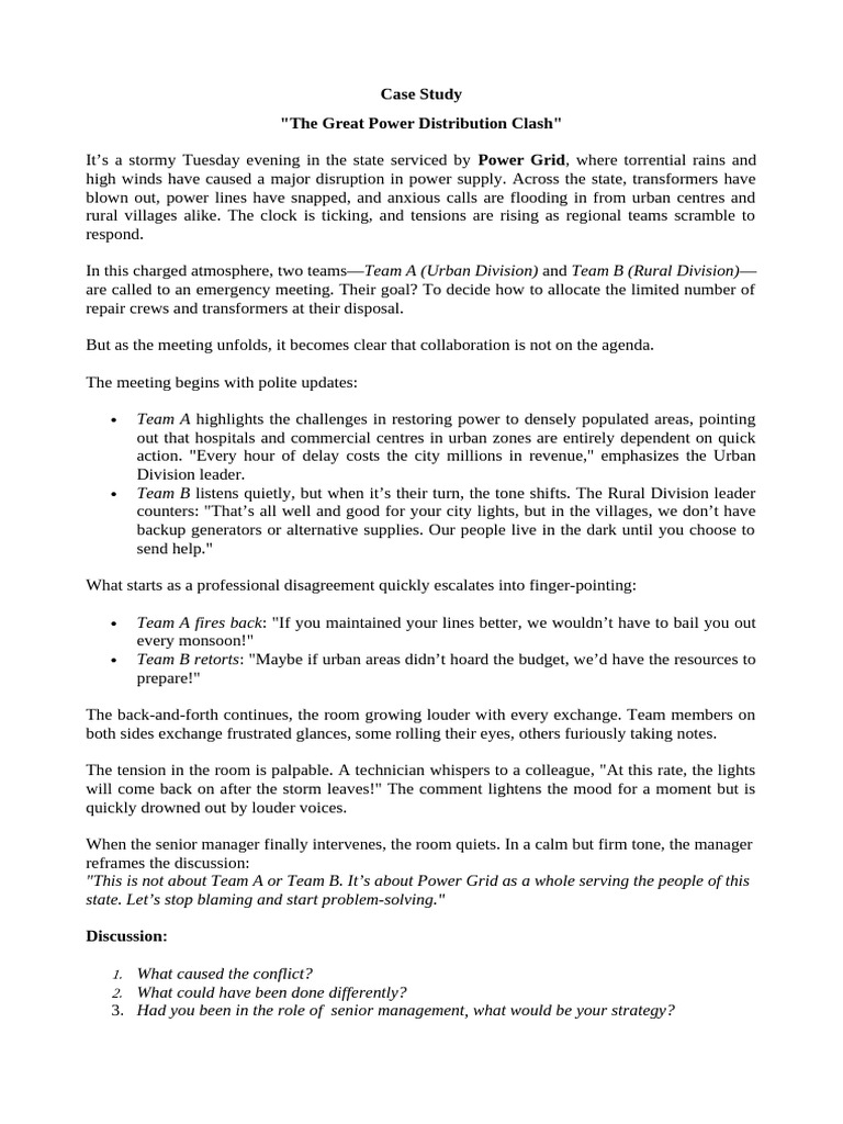 Case Study Conflict Management | PDF | Vortices | Tropical Cyclones