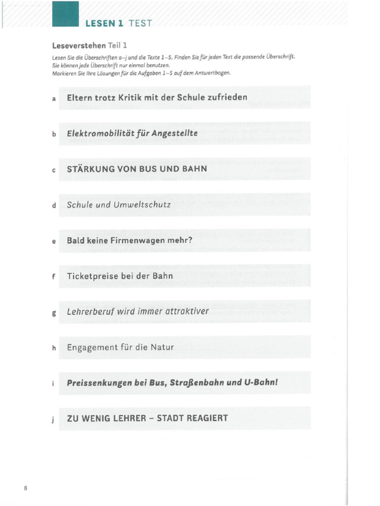 Prüfungsexpress Telc B1 - Modelltest 1 | PDF