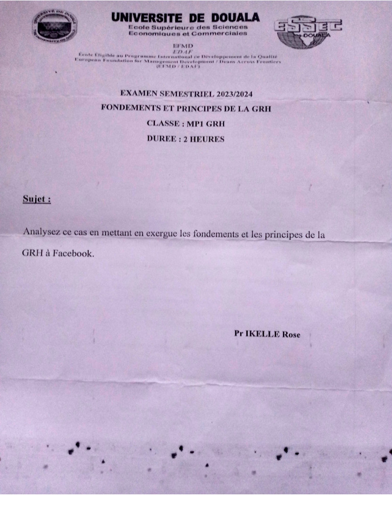 Fondements Et Principes de La GRH | PDF