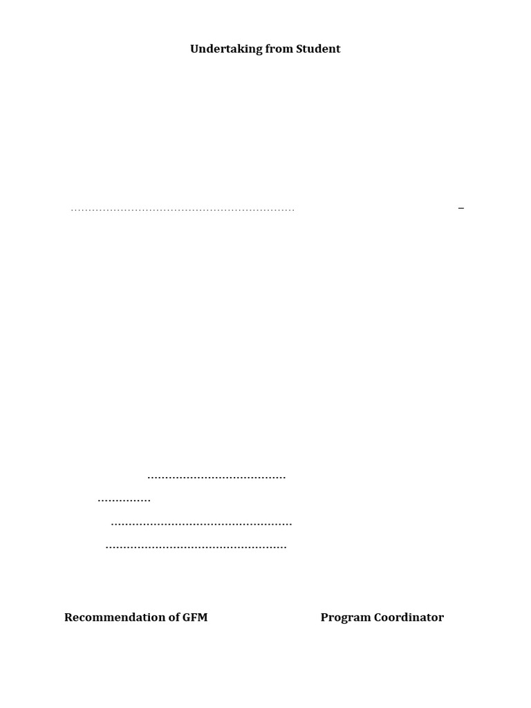 Student Attendance Undertaking Form | PDF