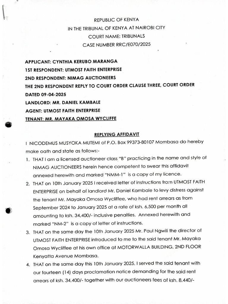 Replying Affidavit Mayaka | PDF