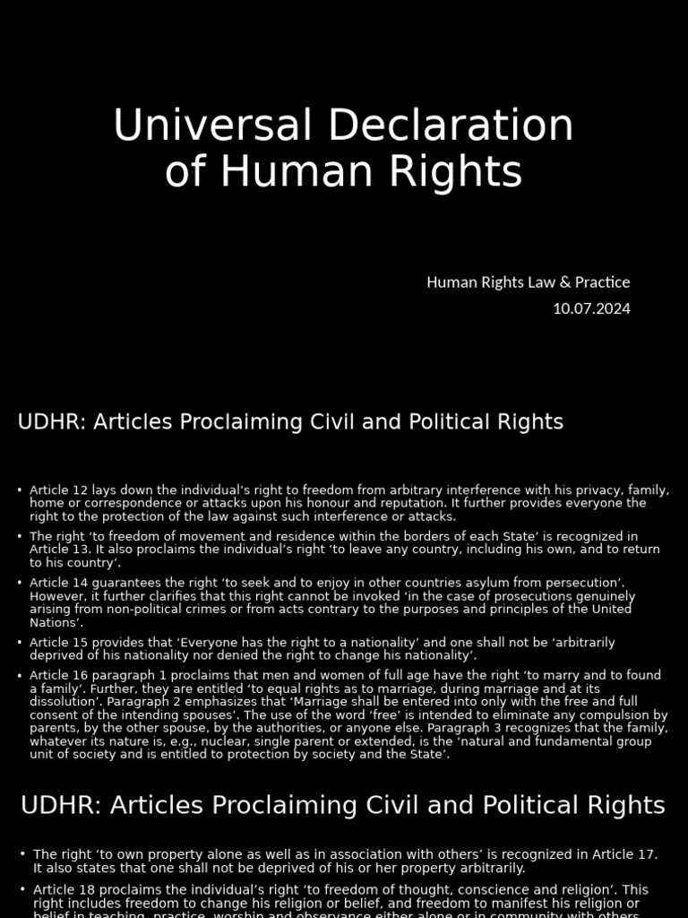 Universal Declaration of Human Rights-2nd Part | PDF | Human Rights ...