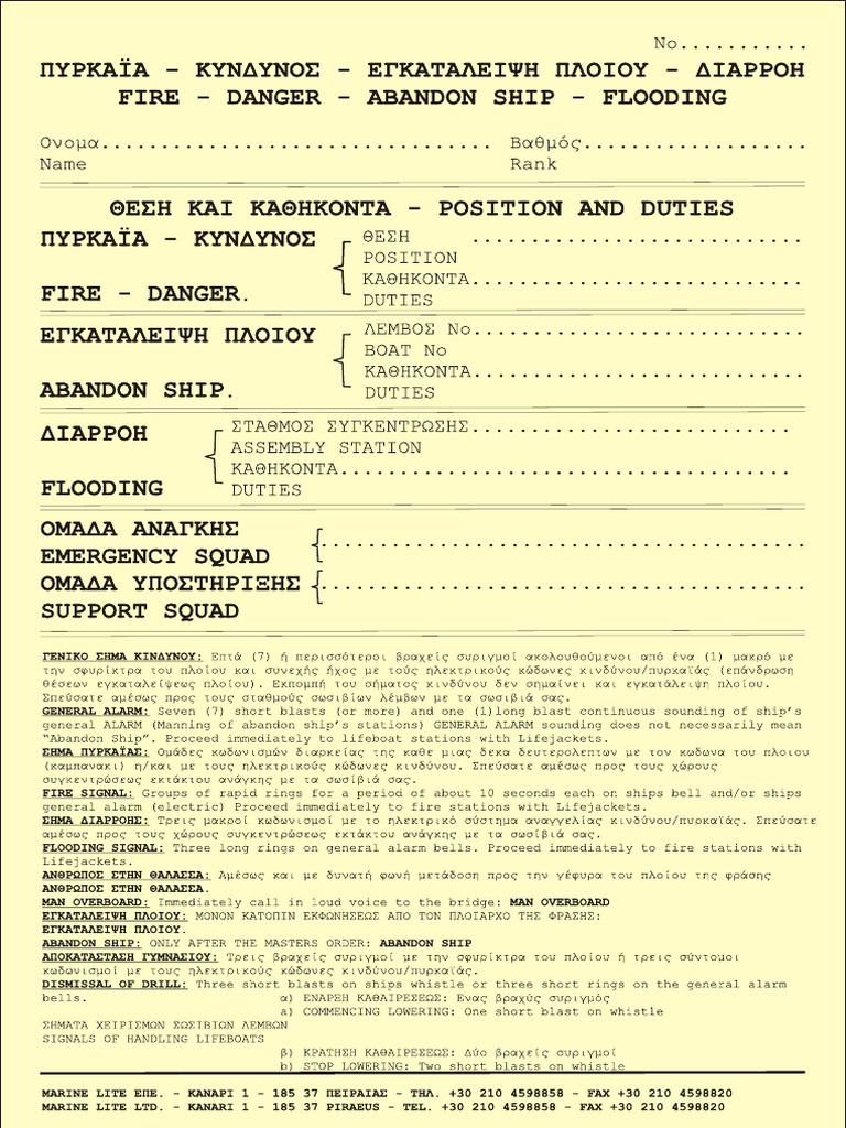 Fire Danger Abandon Ship Flooding Cards | PDF