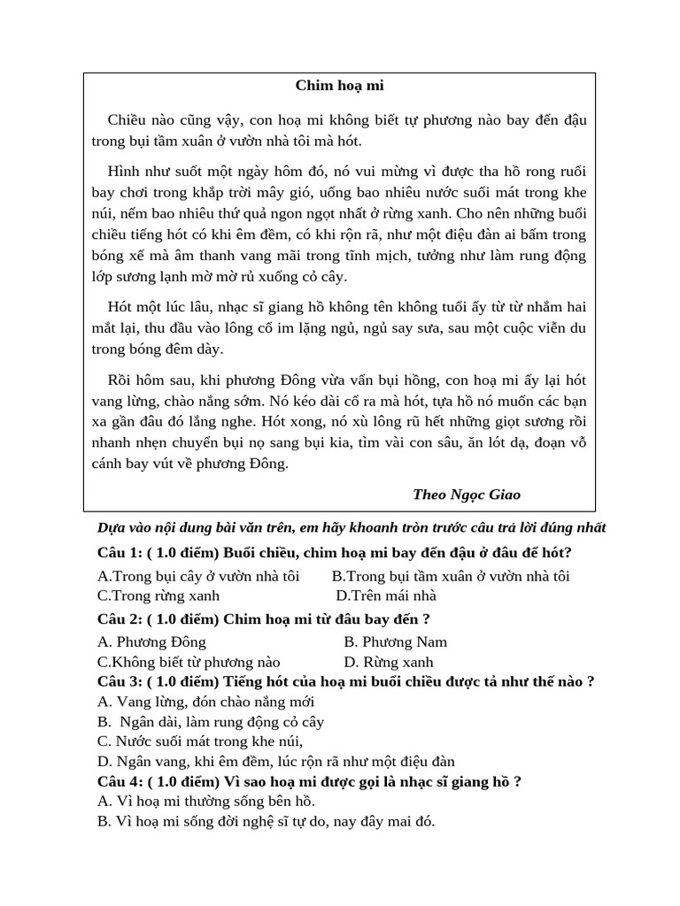 Tiếng Việt 1- Hkii | PDF