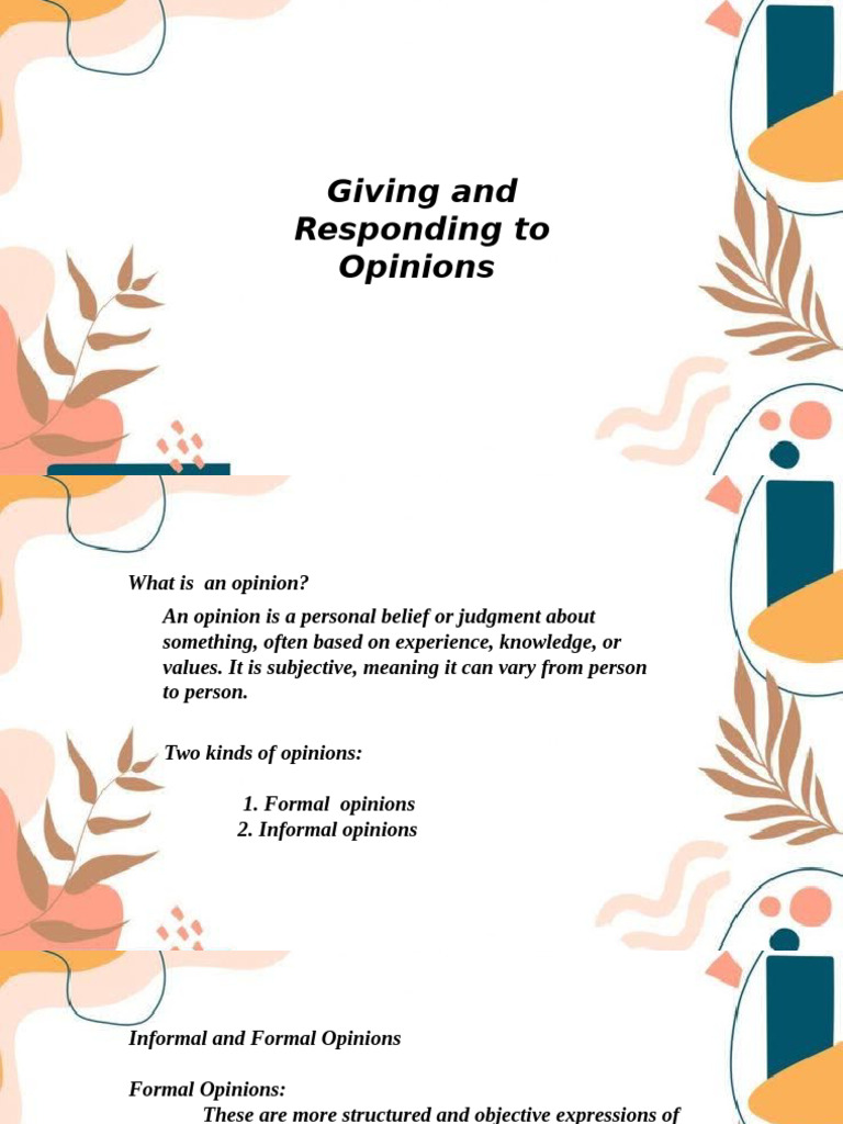 Giving Responding and Opinions | PDF