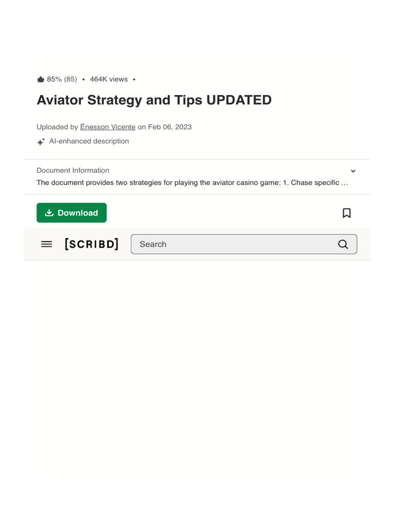 Aviator Strategy and Tips UPDATED - PDF - Gaming - Gambling | PDF