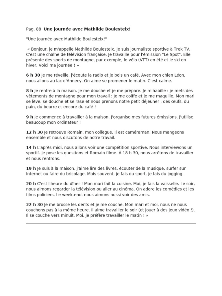 Pag. 88 Une Journée Avec Mathilde Boulesteix! | PDF | Cocina