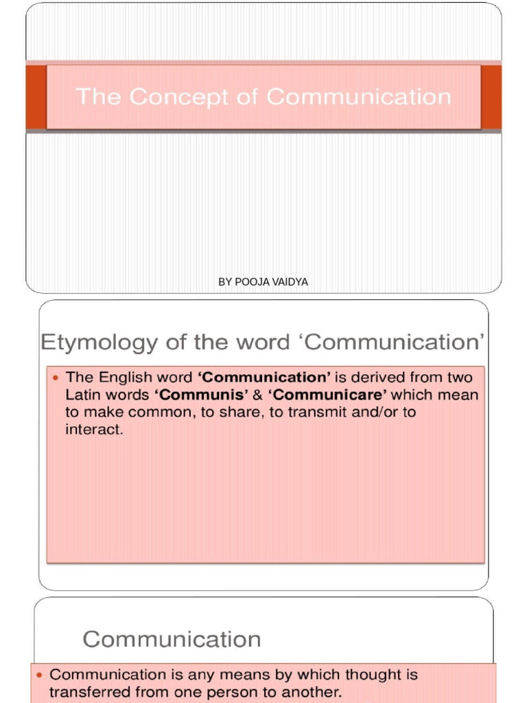 CH 1 Concept of Communication | PDF