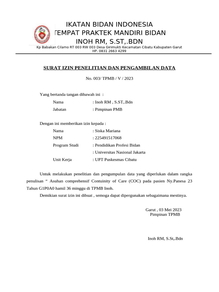 Izin Penelitian Bubu | PDF