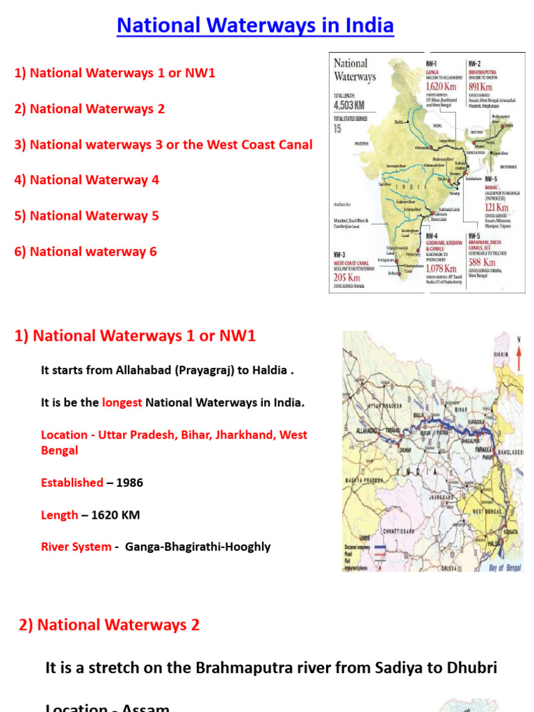 Overview of National Waterways in India | PDF