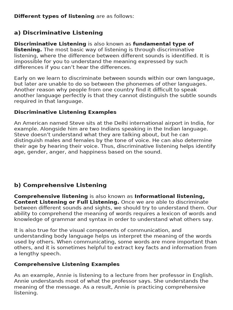 Discriminative vs. Biased Listening Explained | PDF | Empathy | Bias