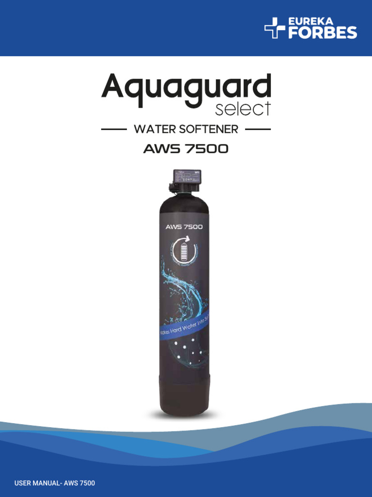 AWS 7500 Water Softener User Manual | PDF | Valve | Flow Measurement
