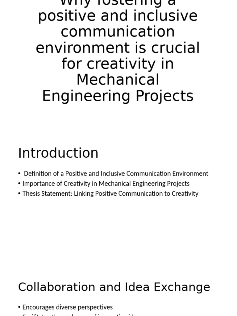 Why Fostering A Positive and Inclusive Communication Environment | PDF