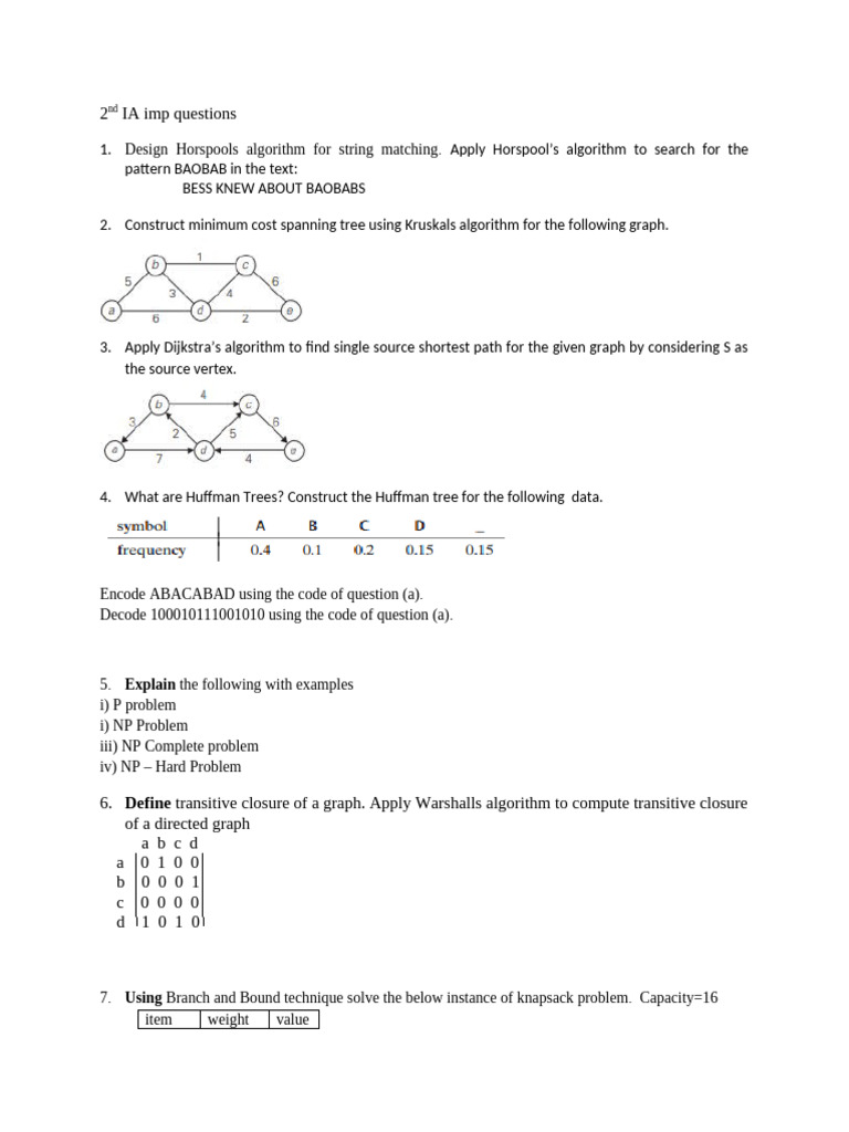 2nd IA Imp Questions | PDF
