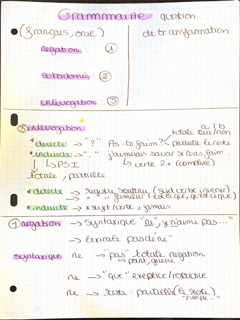 Question de Grammaire Bac de Français | PDF