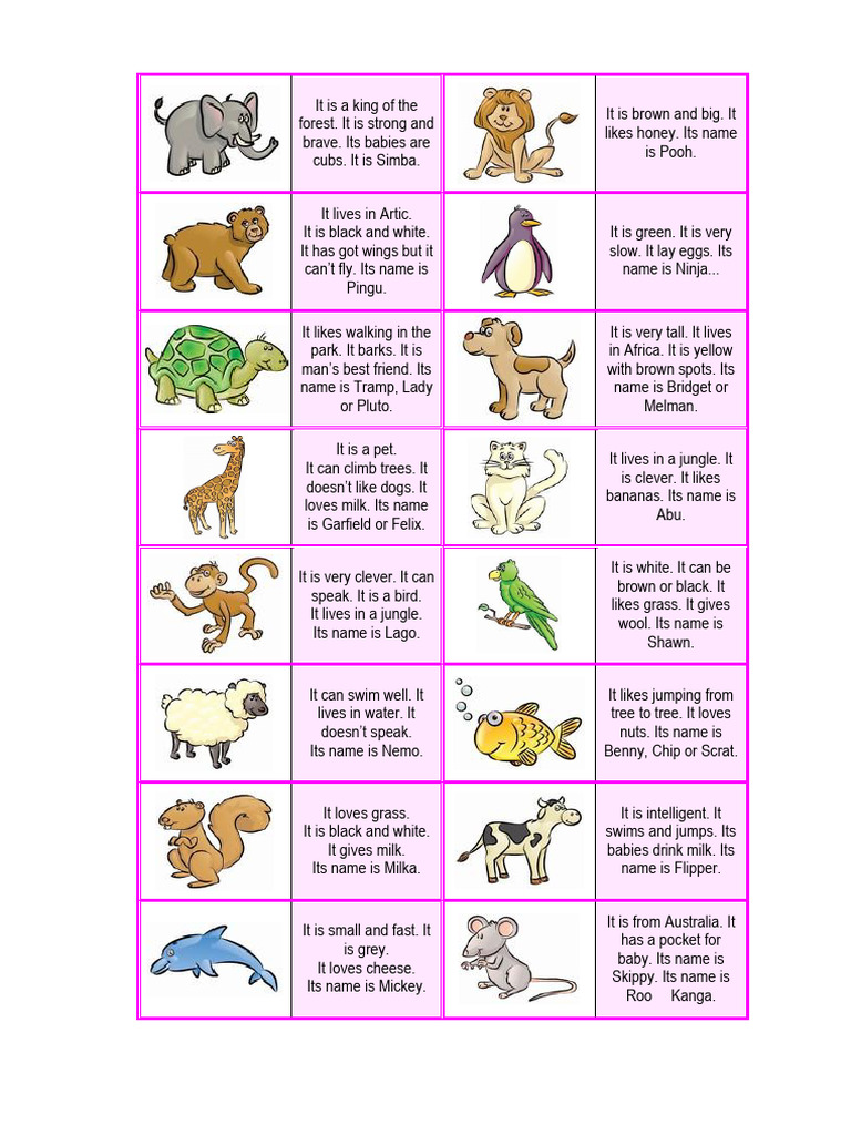 Animals Dominoes Kids | PDF | Zoology