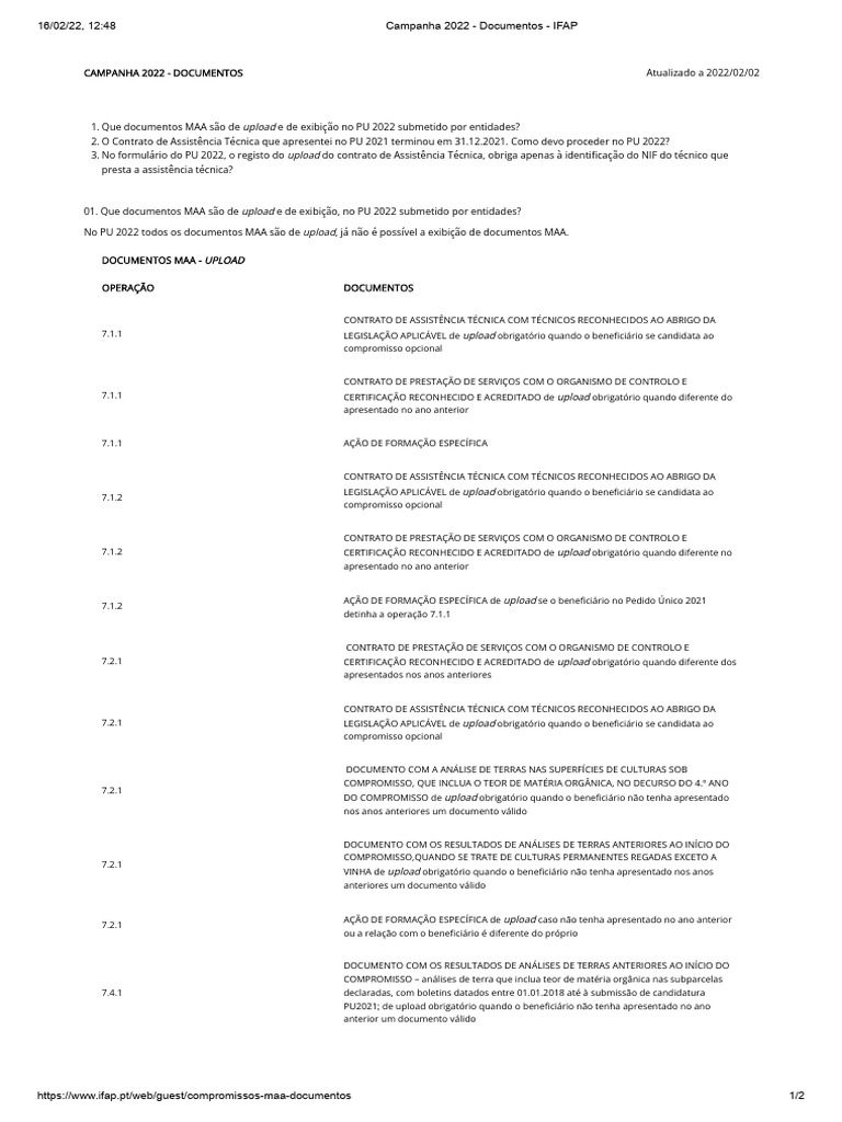 Campanha 2022 - Documentos - IfAP | PDF | Agricultura